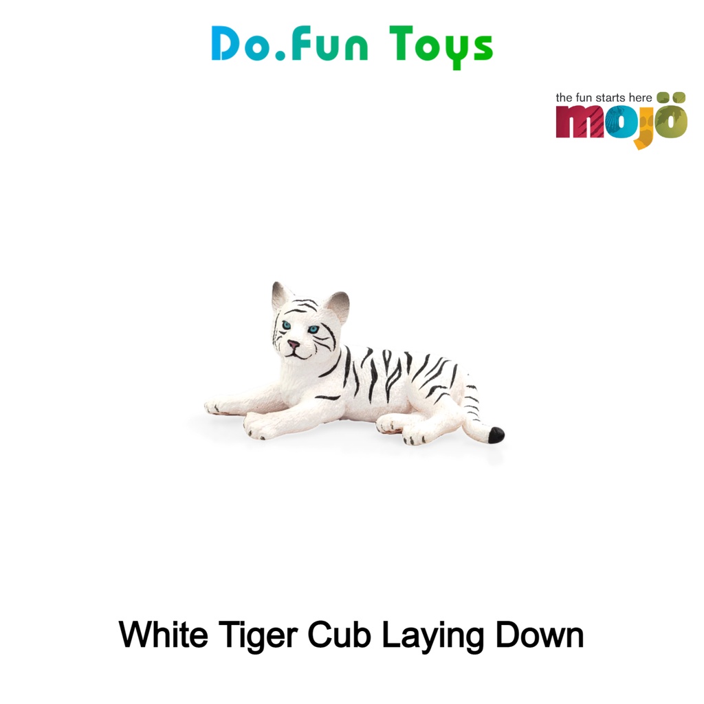 Jual MOJO Animal Figurine | WHITE TIGER LAYING DOWN / Mainan Miniatur ...