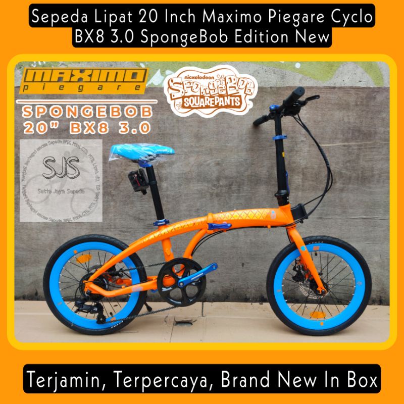 Jual Sepeda Lipat / Folding Bike 20 Inch MAXIMO PIEGARE CYCLO BX8 3.0 Alloy 8 Speed SpongeBob ...