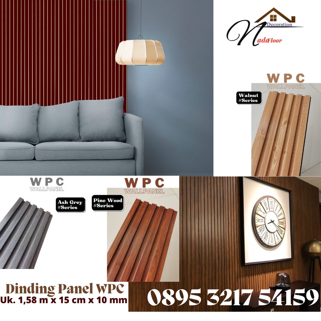 Jual Kisi - Kisi Panel WPC Dinding Backdrop 3D Motif Kayu Anti Rayap ...