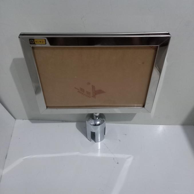 Jual Sign frame A4 Landscape Signage poster papan tiang antrian Stainless g | Shopee Indonesia