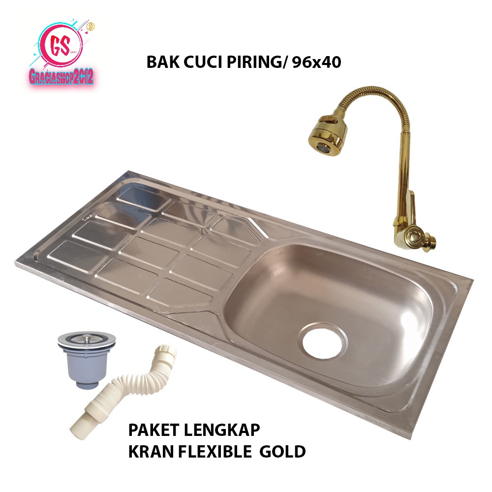 Jual Bak/Wastafel Cuci Piring Stainless 96 x 40 cm Bak Cuci Piring ...