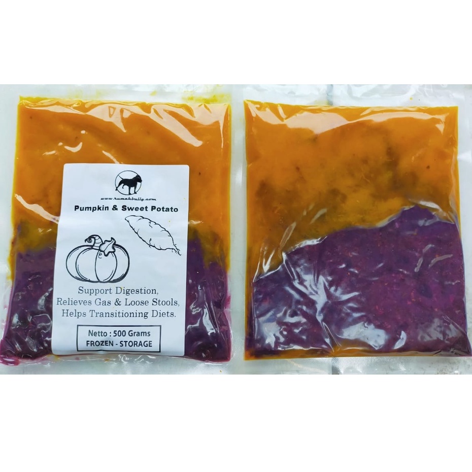 Jual Pumpkin & Sweet Potato Puree 500gr / Dog Cat Raw Food Super Snack ...