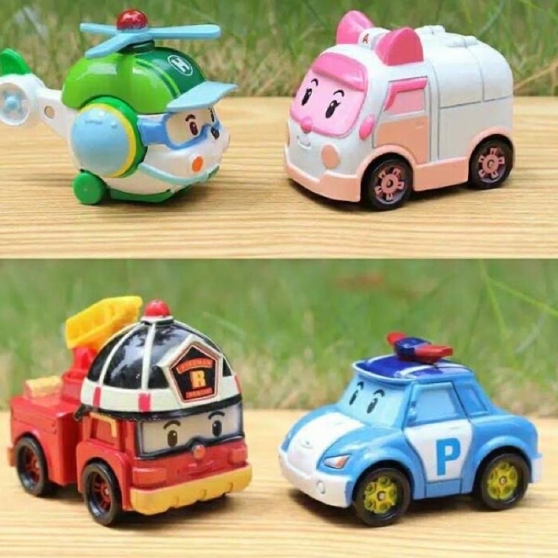 Jual Mainan Mobil Robocar Polii Set Mini Robocar isi 4pcs | Shopee ...