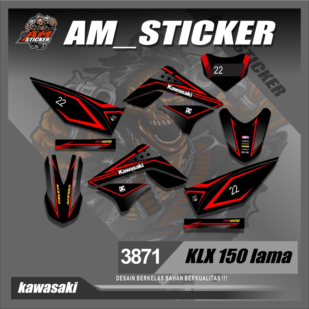 Jual 3871M STRIPING MOTOR KAWASAKI KLX 150 LAMA OLD LIS VARIASI ABSTRAK ...