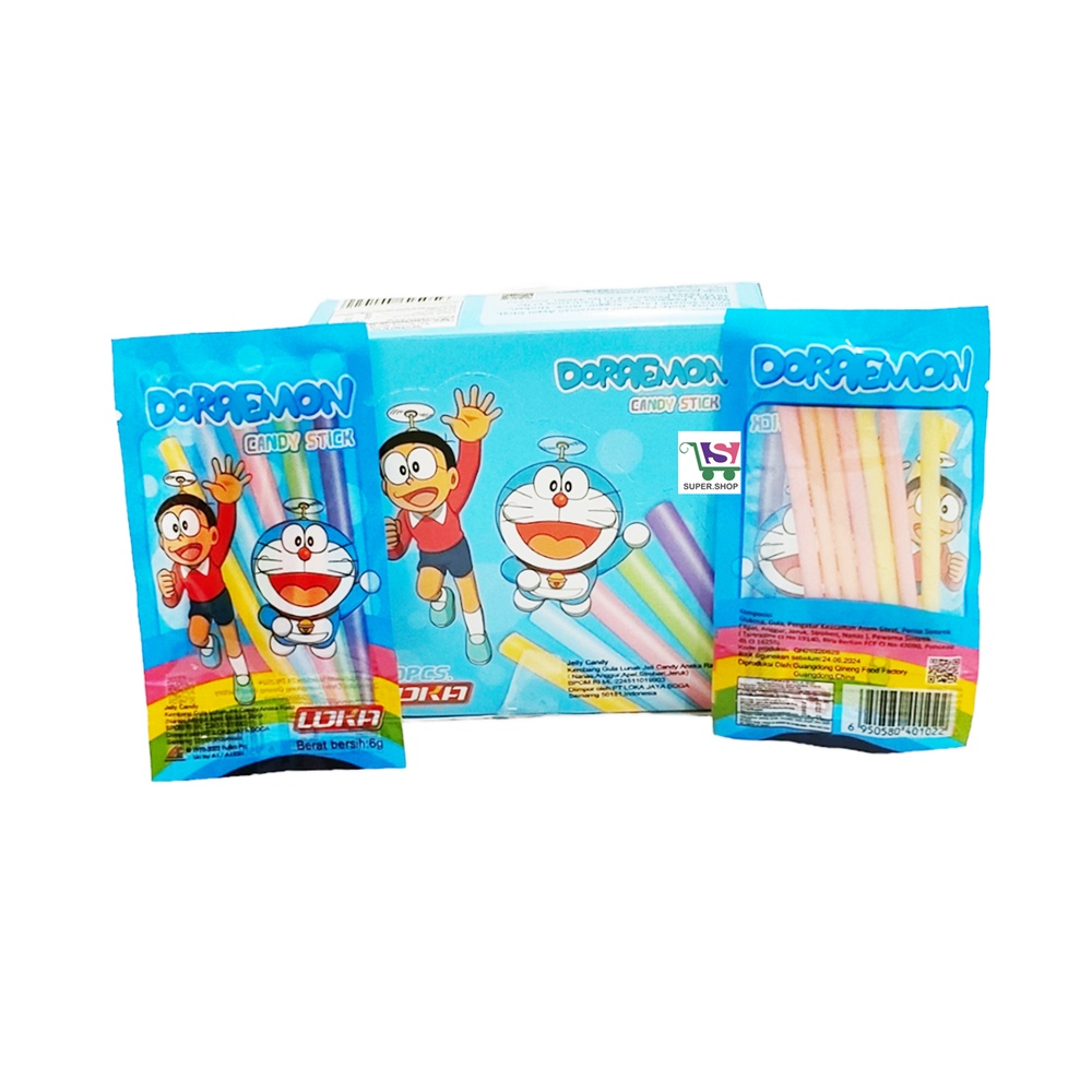 Jual Loka Doraemon Candy Stick Jeli Stik Jadul PACK (isi 20 pcs ...