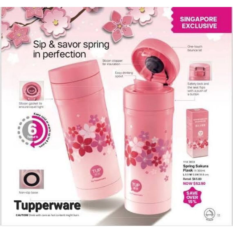 Jual Tupperware Sakura Mini Thermal 300ml (1 Pcs) // Drinking Flask ...
