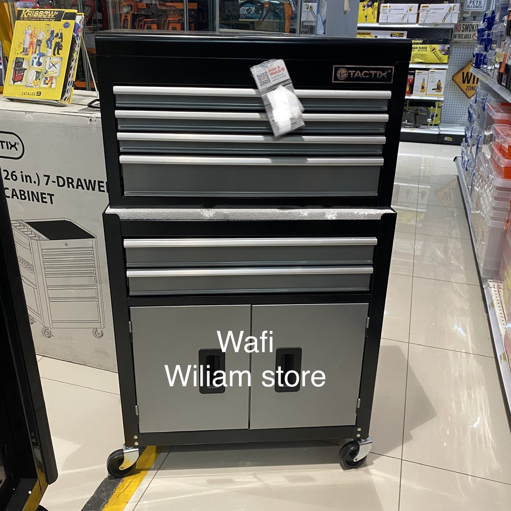 Jual Tacrix lemari bengkel Perkakas Tool Box Cabinet Trolley 6 drawer | Shopee Indonesia