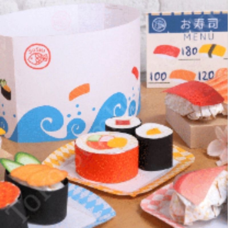 Jual Sushi Papercraft Makanan Make Believe Diorama Paper Craft Stall ...