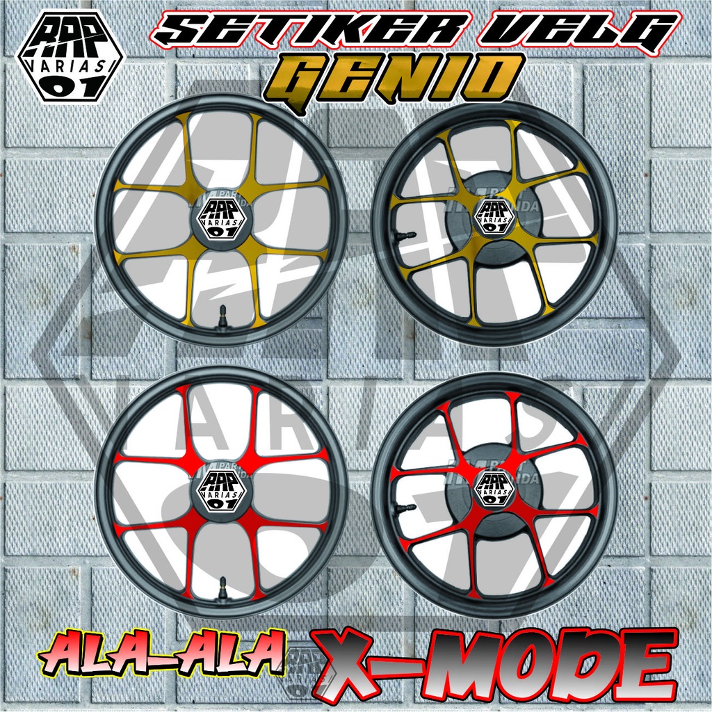 Jual Stiker Velg GENIO ala-ala X-MODE,stiker cutting velg motor GENIO ...