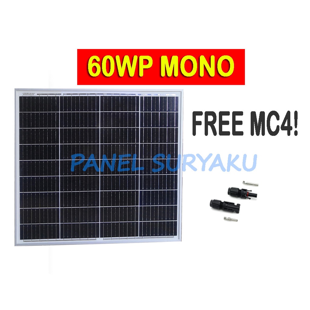 Jual Solar Panel 60wp Mono Panel Surya 60wp Monocrystalline ORIGINAL ...