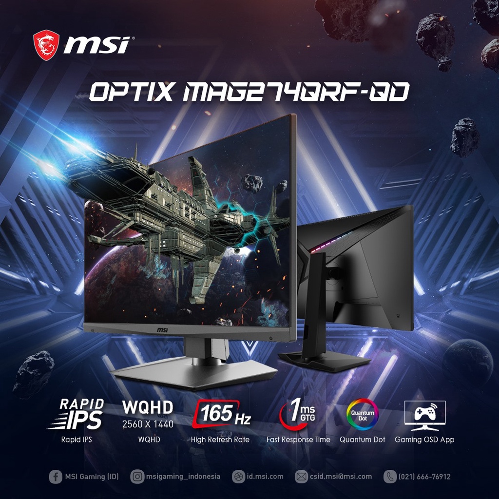 Jual MSI Optix MAG274QRF-QD Gaming Monitor | Shopee Indonesia