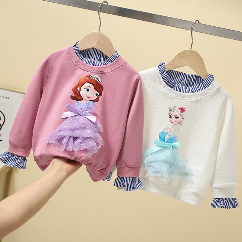 Jual 1-8 Tahun Lengan Panjang Elsa Frozen Kemeja Putri Disney Anak ...