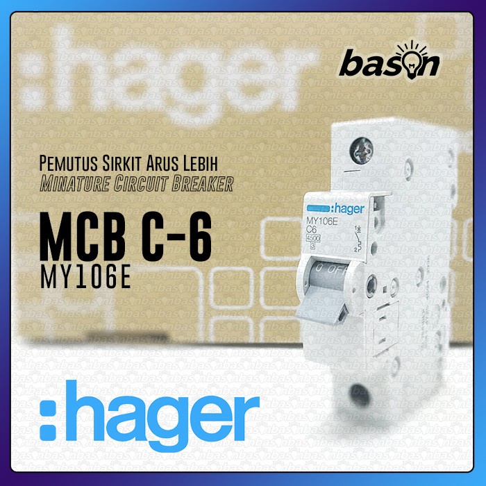 Jual HAGER MCB 1Phase 6A - circuit breaker / pemutus arus listrik C6 1P | Shopee Indonesia