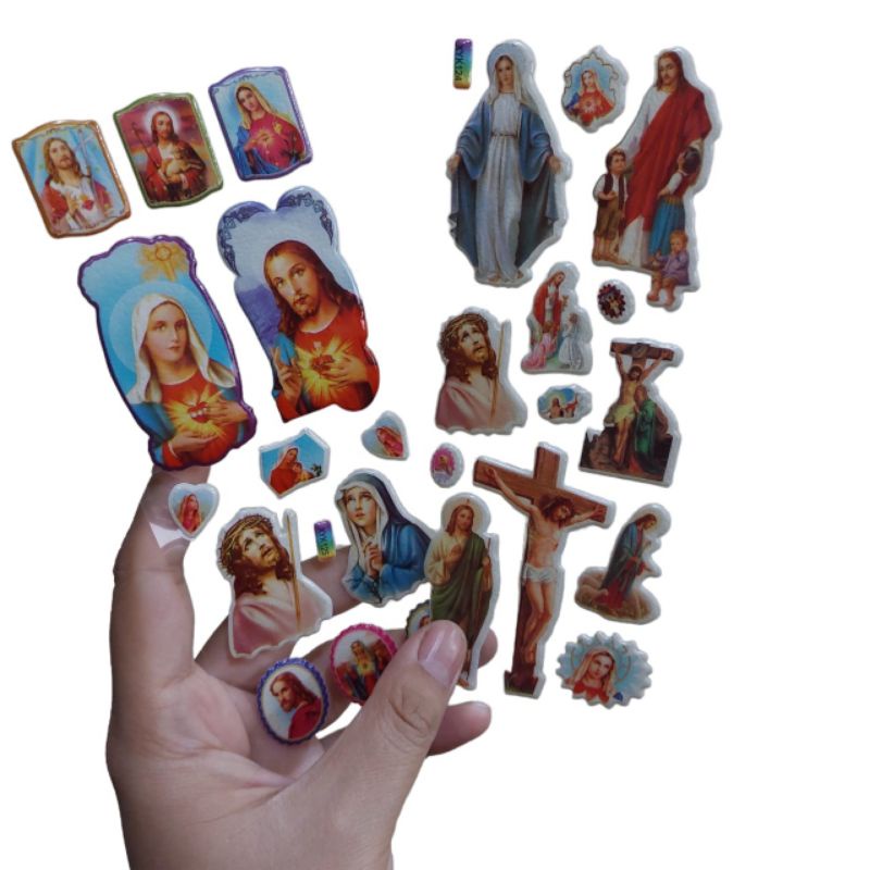 Jual STIKER TUHAN YESUS DAN BUNDA MARIA 3D / STIKER NASRANI KRISTEN ...