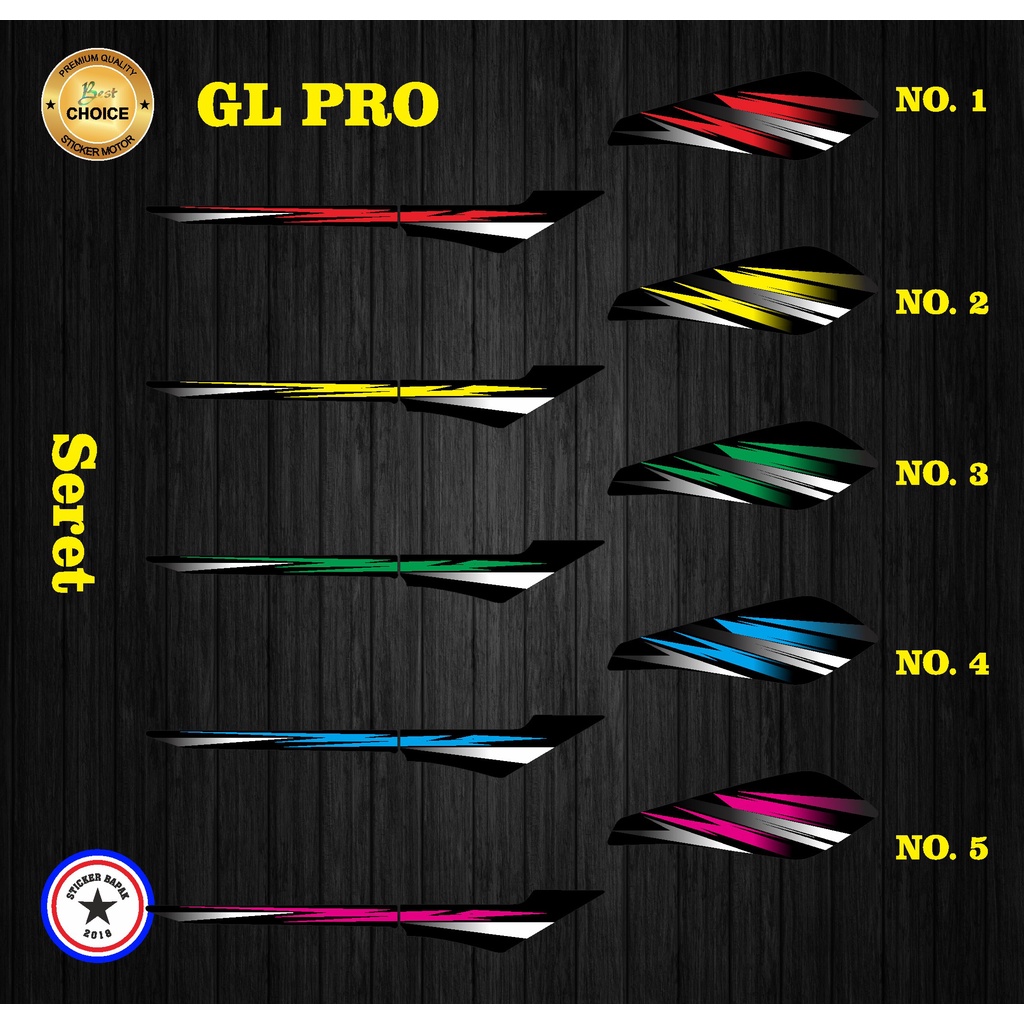 Jual Stiker striping variasi GL PRO Seret decal list motor glpro ...