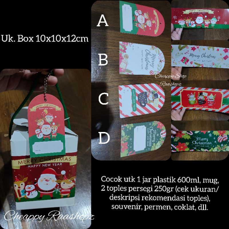 Jual Christmas Box Natal 1 jar 600ml box natal 2 toples persegi 250gr ...