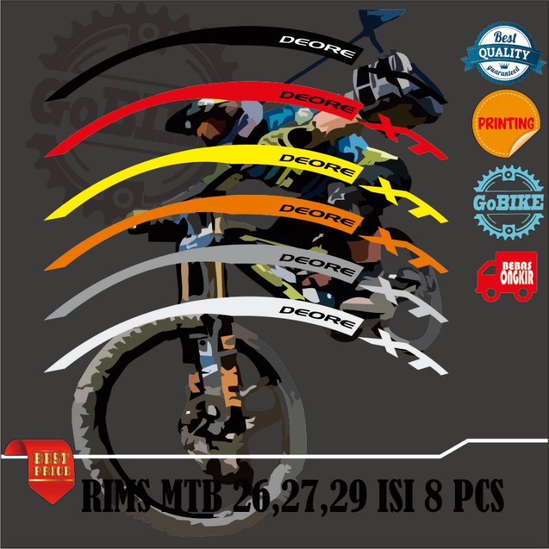 Jual sticker rims stiker velg mtb deore xt cutting | Shopee Indonesia
