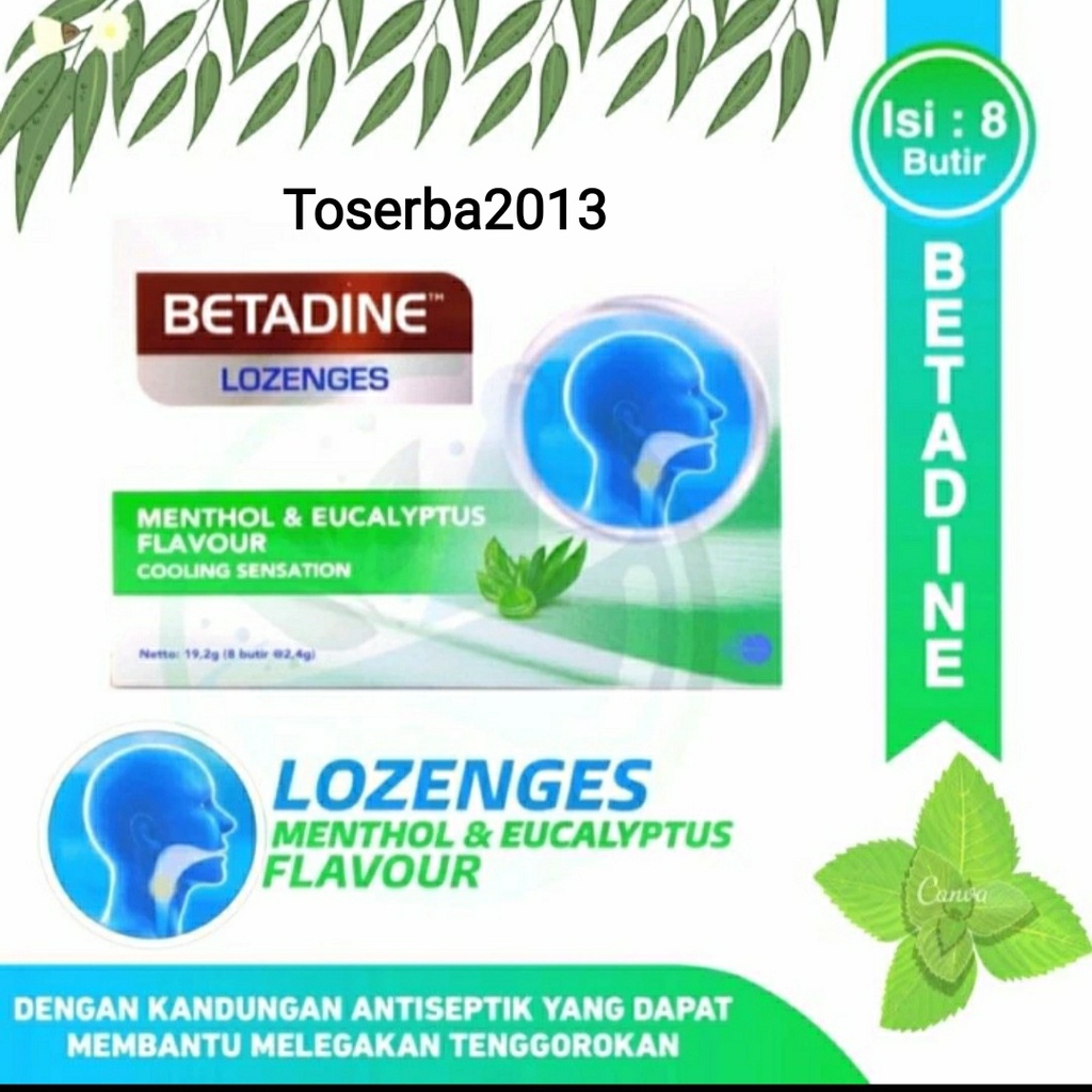 Jual Permen Betadine Lozenges Menthol dan Eucalyptus Antiseptik Pelega ...