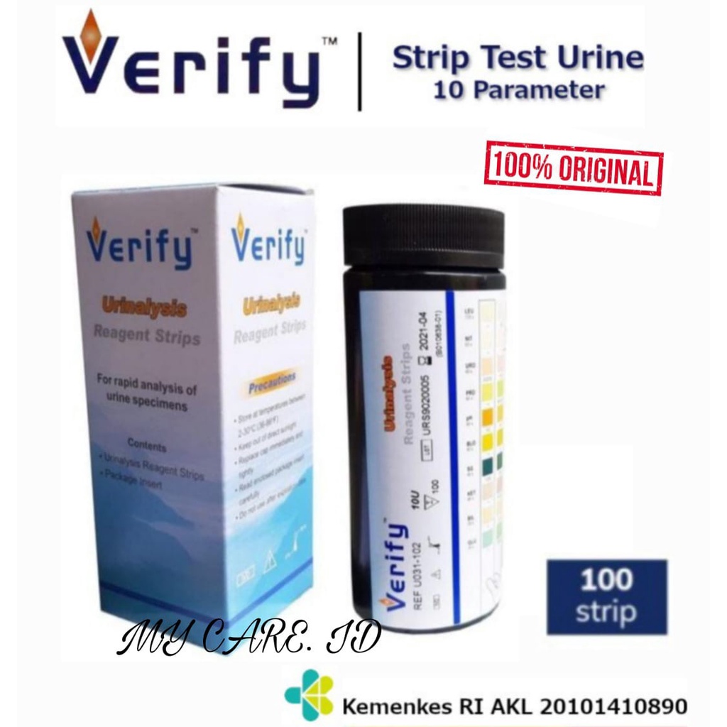 Jual Verify Urinalysis Reagent Strip 10 Parameter / Test Urine Verify ...