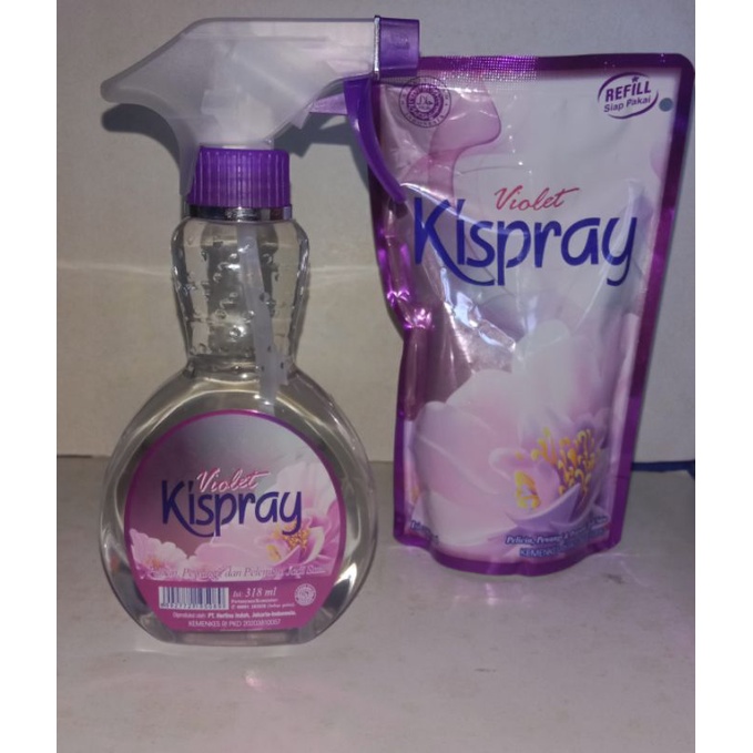 Jual kispray botol violet uk 318ml free refill uk 300ml | Shopee Indonesia