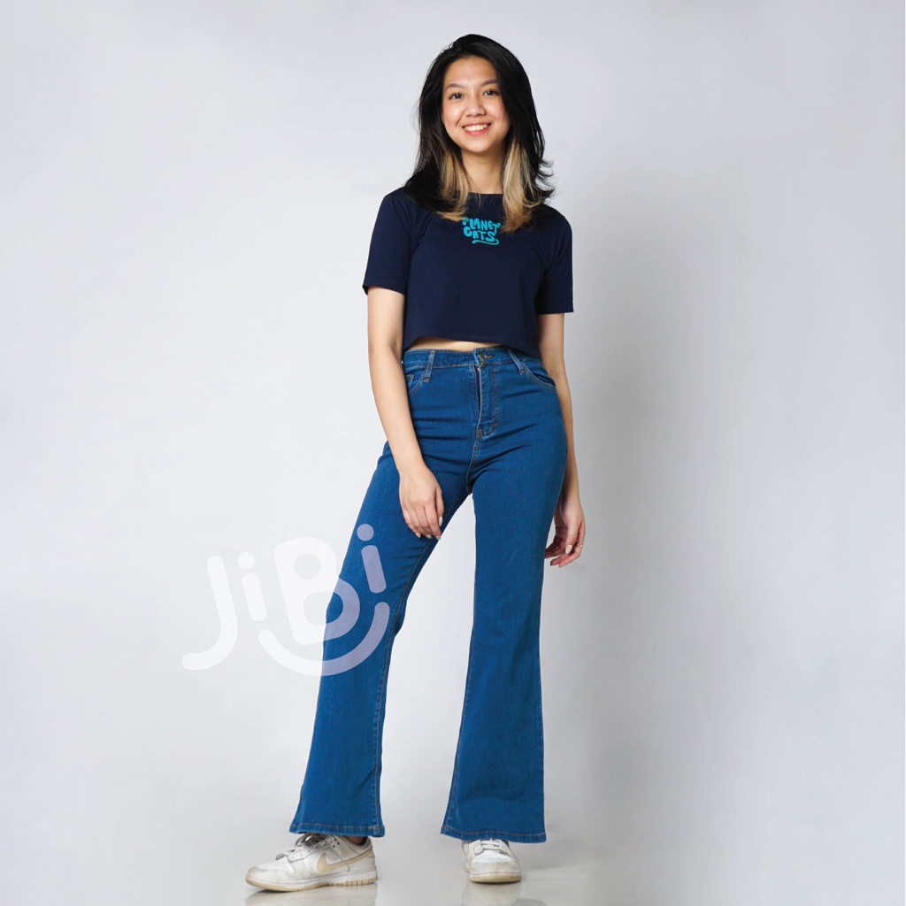 Jual JIBI- 90's Cutbray Jeans - Celana Jeans Cutbray - Medium Blue ...