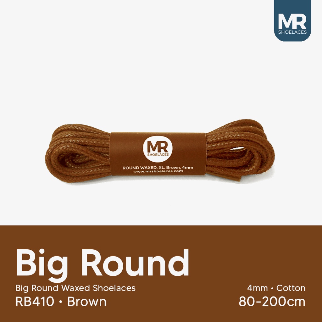 Jual Tali Sepatu Lilin Bulat Besar 4mm - Brown 90-200cm (Round Big ...