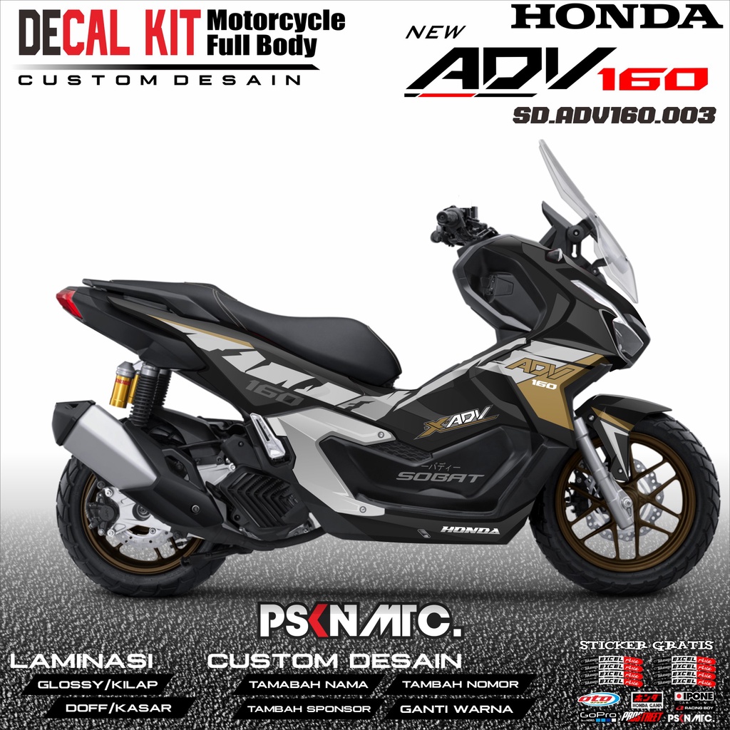 Jual Decal ADV 160 - Dekal Stiker Striping Fullbody Fullblok List HONDA ...