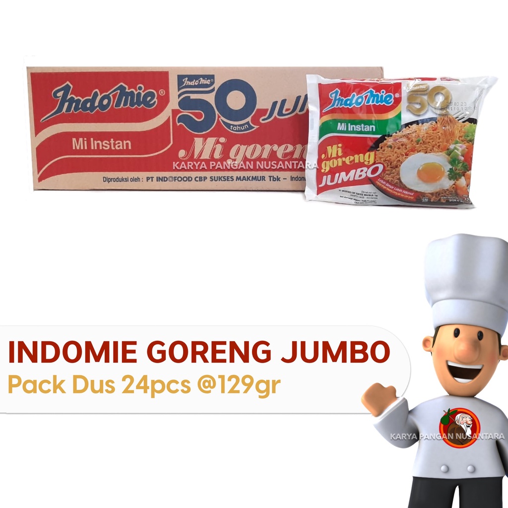 Jual INDOMIE GORENG JUMBO 129 GR MIE INSTANT MIE GORENG INSTANT DUS ...
