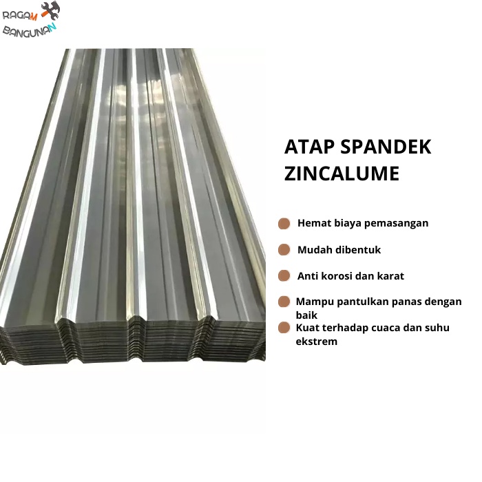 Jual Atap Spandek Zincalume Ketebalan 0.25-0.50 mm Per Meter | Shopee ...