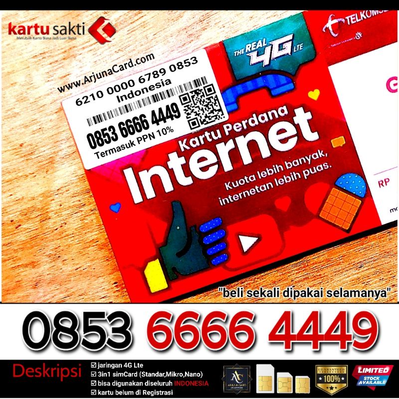 Jual Kartu Perdana nomor cantik As 6666 4449 telkomsel combo sakti kwartet triple | Shopee Indonesia
