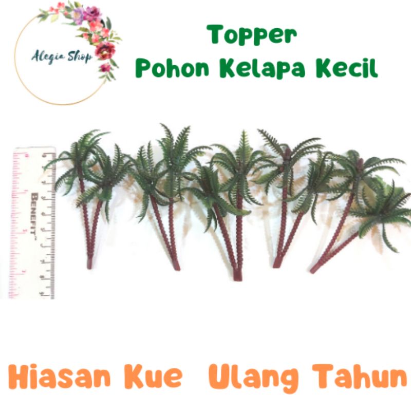 Jual Topper hiasan kue ulang tahun rumput pohon kelapa murah per 5 pcs ...