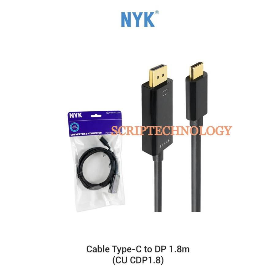 Jual Kabel Type C to Displayport 1.8m 4k NYK Gold Plate Cable | Shopee ...