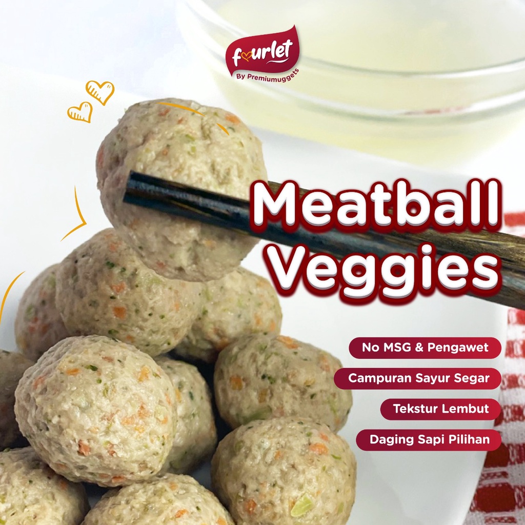 Jual Fourlet Frozen Bakso / meatball sapi, lembut dan empuk. NO MSG ...