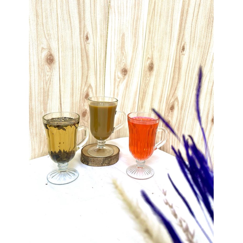Jual Gelas Kaki Dan Gagang Kaca Kedaung 200ml / Gelas Jus Float Kopi ...