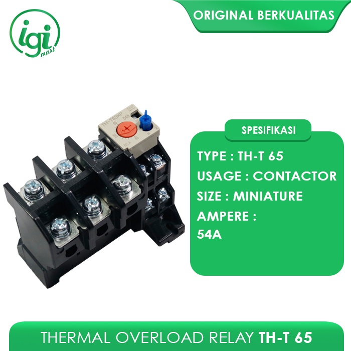 Jual THERMAL OVERLOAD RELAY THT 65 / OVERLOAD TH-T 65KP TH-T65 | Shopee ...