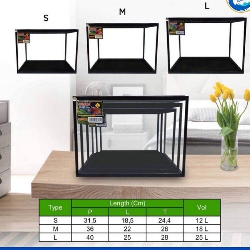 Jual Aquarium Akrilik Armada S-M-L-XL/instan kurir/gojek/grab | Shopee Indonesia