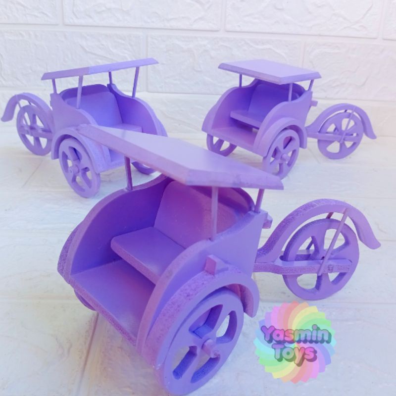 Jual Miniatur becak kayu unik | Shopee Indonesia
