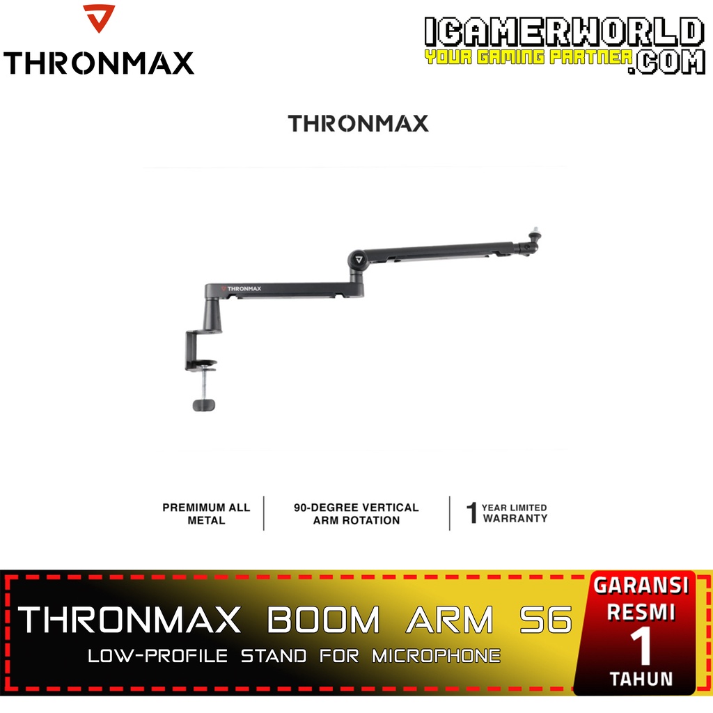 Jual Thronmax Twist Boom Arm Stand S6 Low Profile Stand For Microphone ...