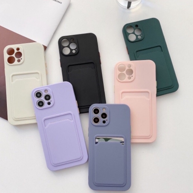 Jual soft case iphone polos dengan pocket // case iphone XR/ 11 ...