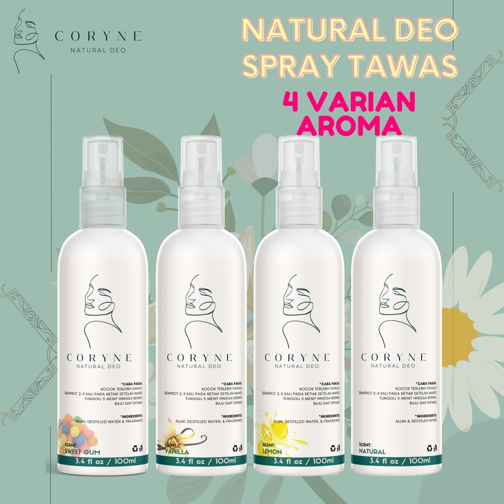 Jual Tawas Spray Deodorant Alami | Coryne Natural Deo 100ml | Shopee ...