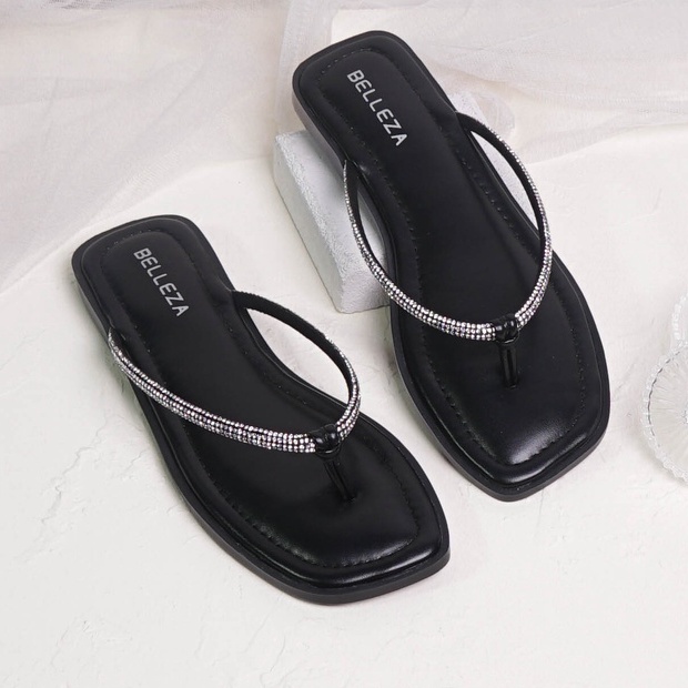 Jual Sandal Jepit Wanita Belleza Safi Hitam | sendal japit korean style ...