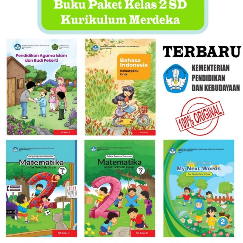 Jual Buku Kurikulum Merdeka Kelas 2 SD/MI Original Kemendikbud Matematika PAI Bahasa Indonesia ...
