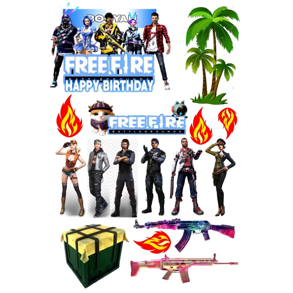 Jual TOPPER CAKE PRINTABLE FREE FIRE / FF / CUPCAKE / AKSESORIS KUE ...