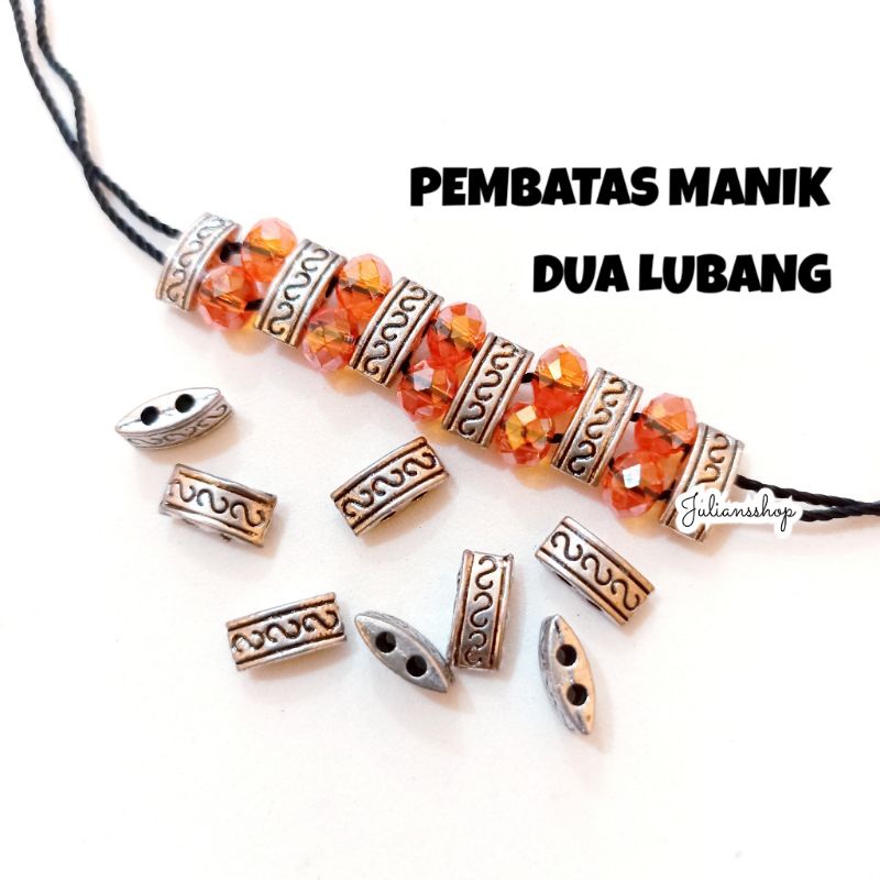 Jual 12 Pc Spacer Konektor 52 Pembatas Manik Dua Lubang Bentuk Busur ...