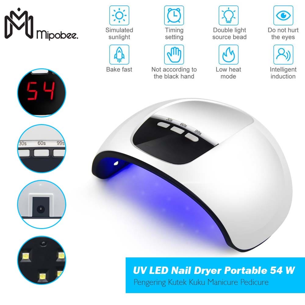 Jual Pengering Kutek Kuku Manicure Pedicure UV LED Nail Dryer Portable 54 W | Shopee Indonesia