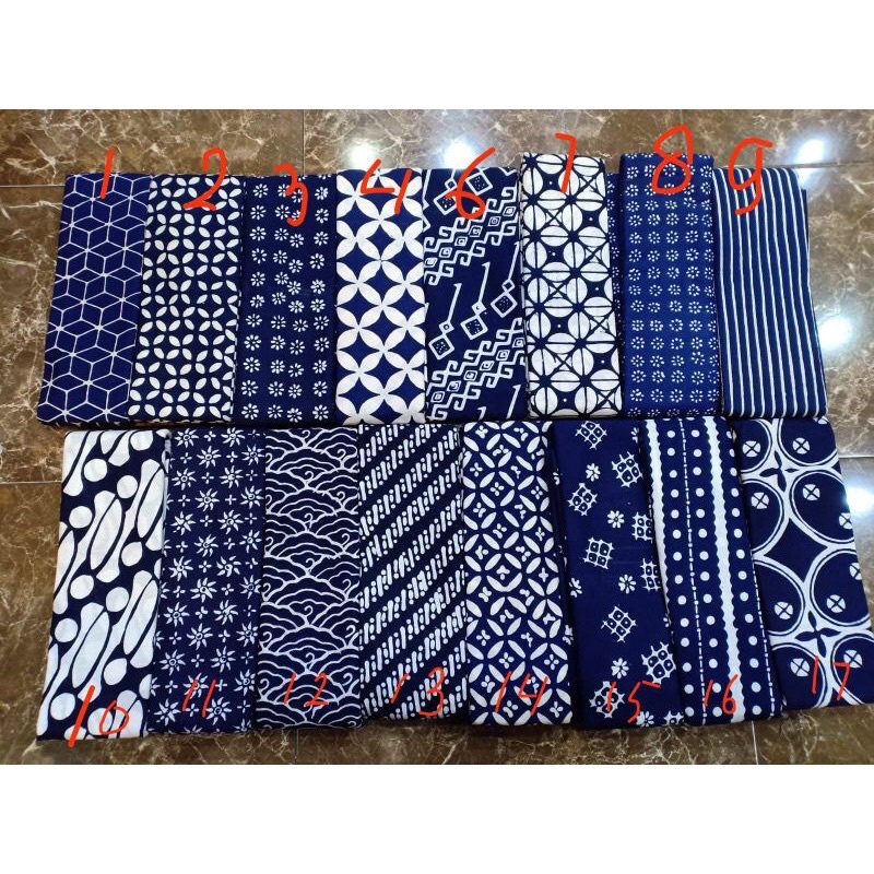 Jual Kain Cap Garutan Potongan Warna Navy Merah Batik | Shopee Indonesia