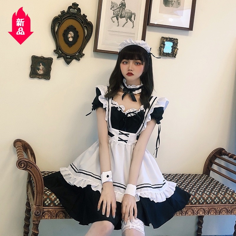 Jual Haruka Set Dress Japanese Kawaii Maid Costume Cosplay Lolita ...