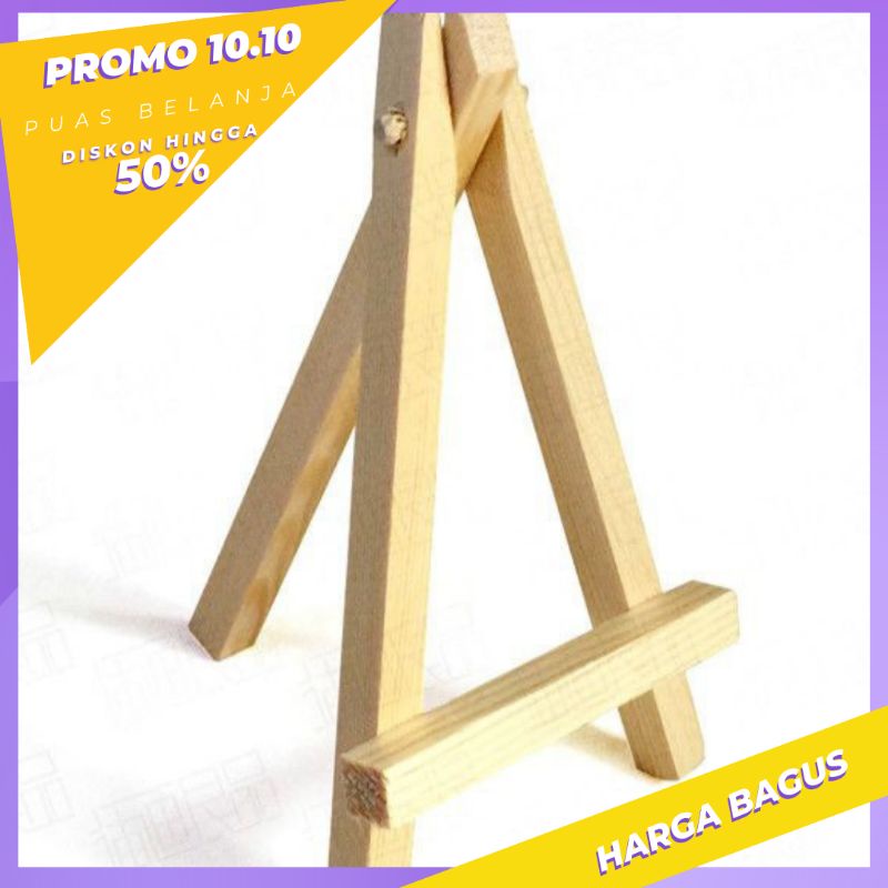 Jual STANDING MINI KAYU JATI BLANDA 12cm/ EASEL LUKIS TRIPOD/ PENYANGGA ...