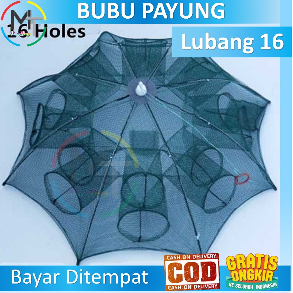 Jual Payung Bubu Jaring 16 Lubang Jebakan Perangkap Udang ikan Kepiting Model Payung | Shopee ...