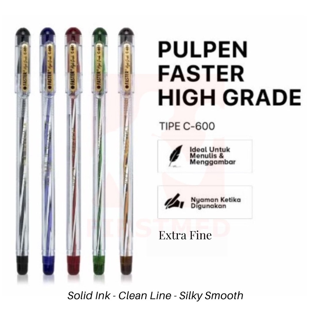 Jual PULPEN FASTER/ PEN FASTER/ BALLPOINT FASTER HITAM BIRU MERAH PER ...